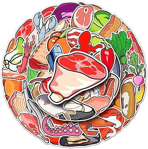 Amazon.com: Food(Fresh Vegetables& Meat) Stickers for Kids Girls Boys ...