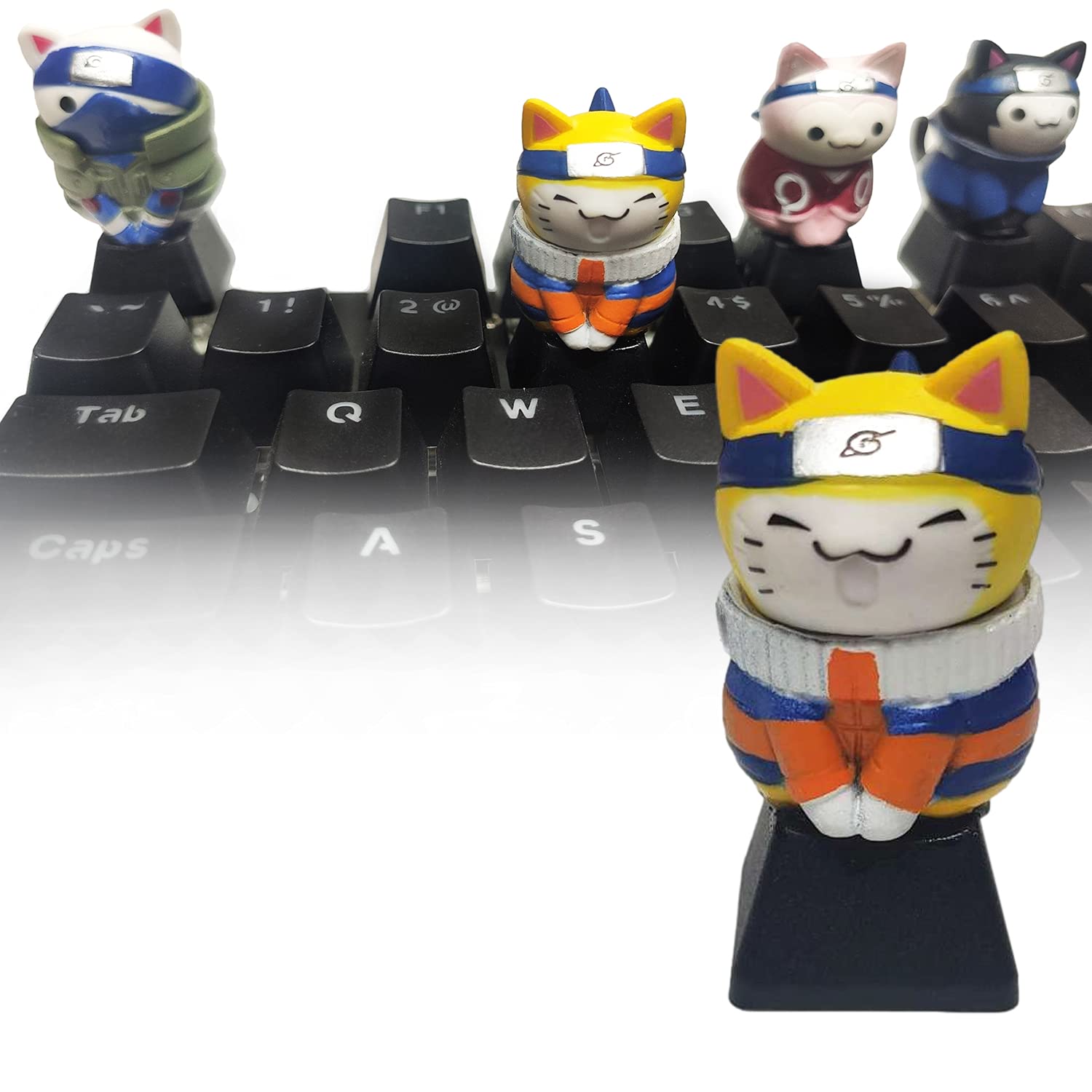 Buy Naruto Keycaps Japanese Anime Cool Black Key Caps,Compatible with ...