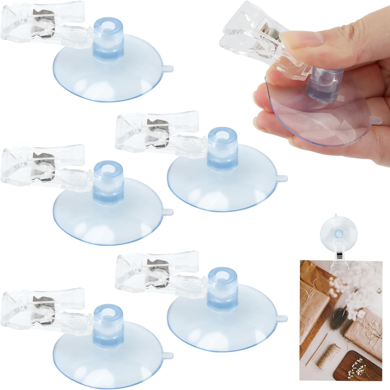 Amazon.com: Patelai 16 Pieces Suction Cup Clips Plastic Round Window ...