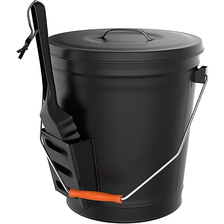 Amazon.com: 5 Gallon Ash Bucket with Lid and Shovel for Fireplace ...