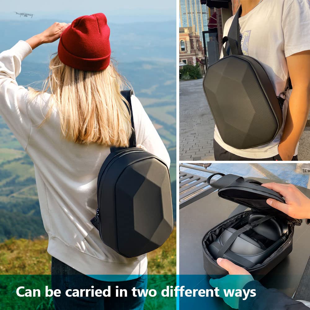 Snapklik.com : Hard Carrying Case For Meta Quest 3 JSVER Black Backpack ...