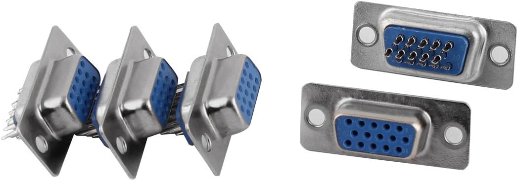 Amazon.com: uxcell Replacement Solder VGA DB15HD 15 Pin Female D-Sub ...