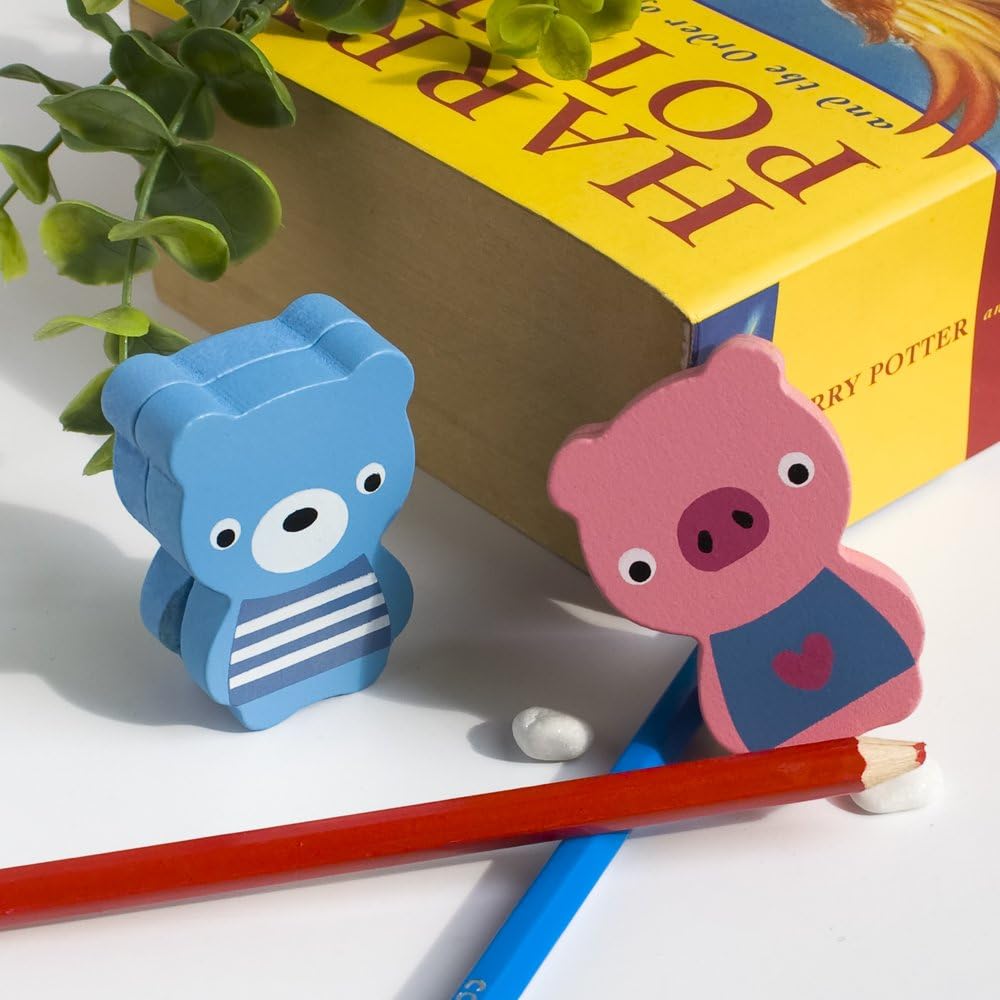 [Bear & Pig] - Card Holder/Wooden Clips/Wooden Clamps/Animal Clips ...