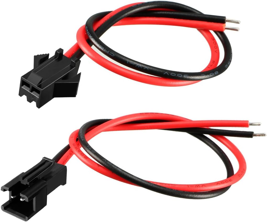 Amazon.com: uxcell 5Pairs SM Connector 2P 2.54mm Pitch EL Wire Cable ...