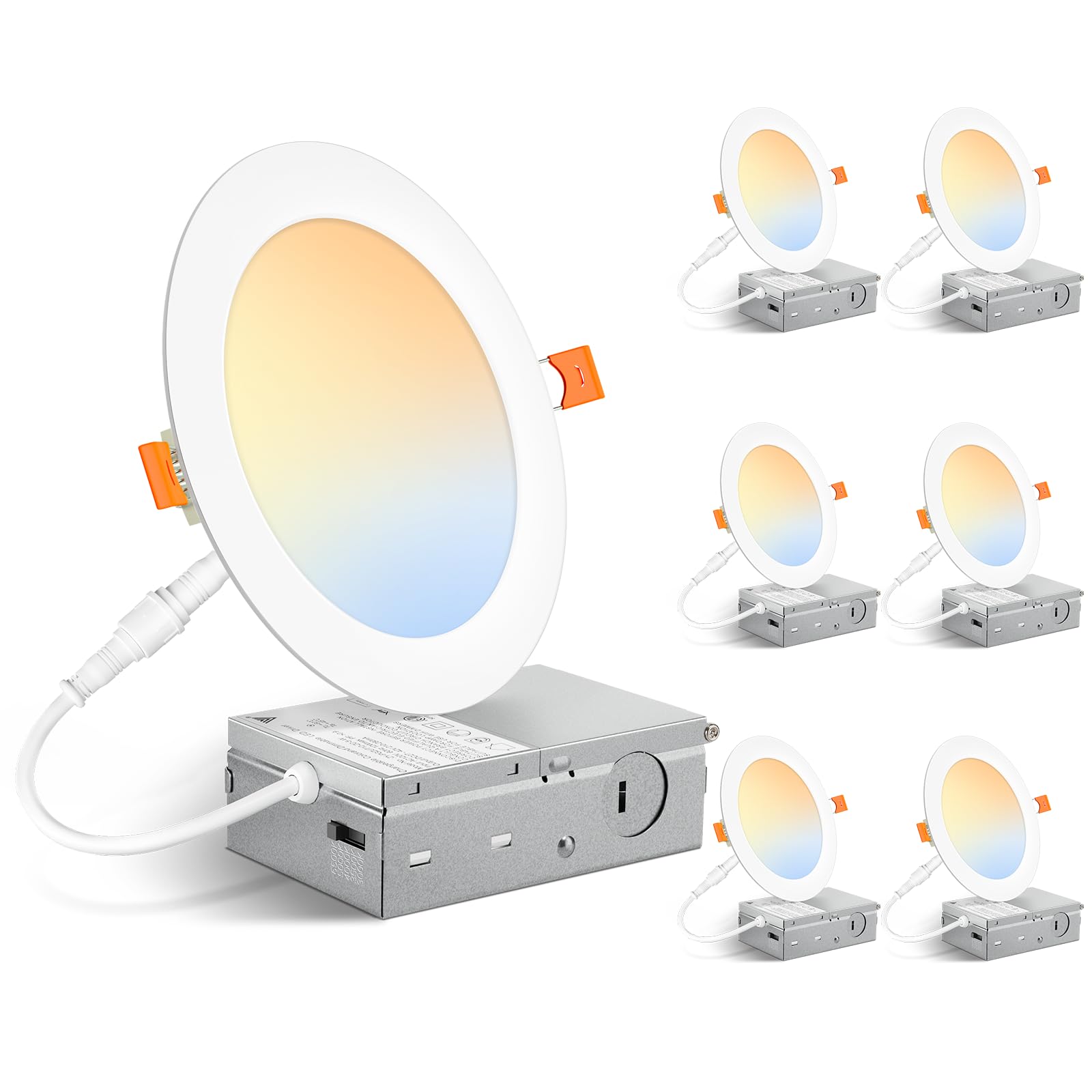 MAXvolador 6 Inch Ultra-Thin LED Recessed Ceiling Light with Junction ...