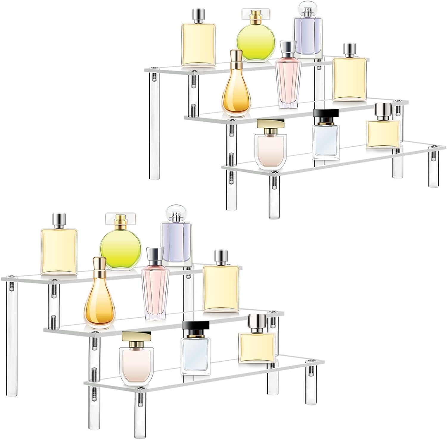 Amazon.com: Abrihome 2Pcs Acrylic Display Risers,Display Stand, 3 Tier ...