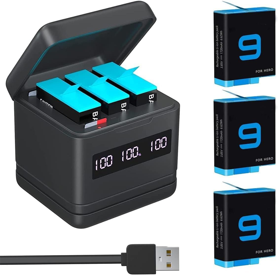 Amazon.com : Battery Charger for GoPro, Rapid USB Charger, Portable ...