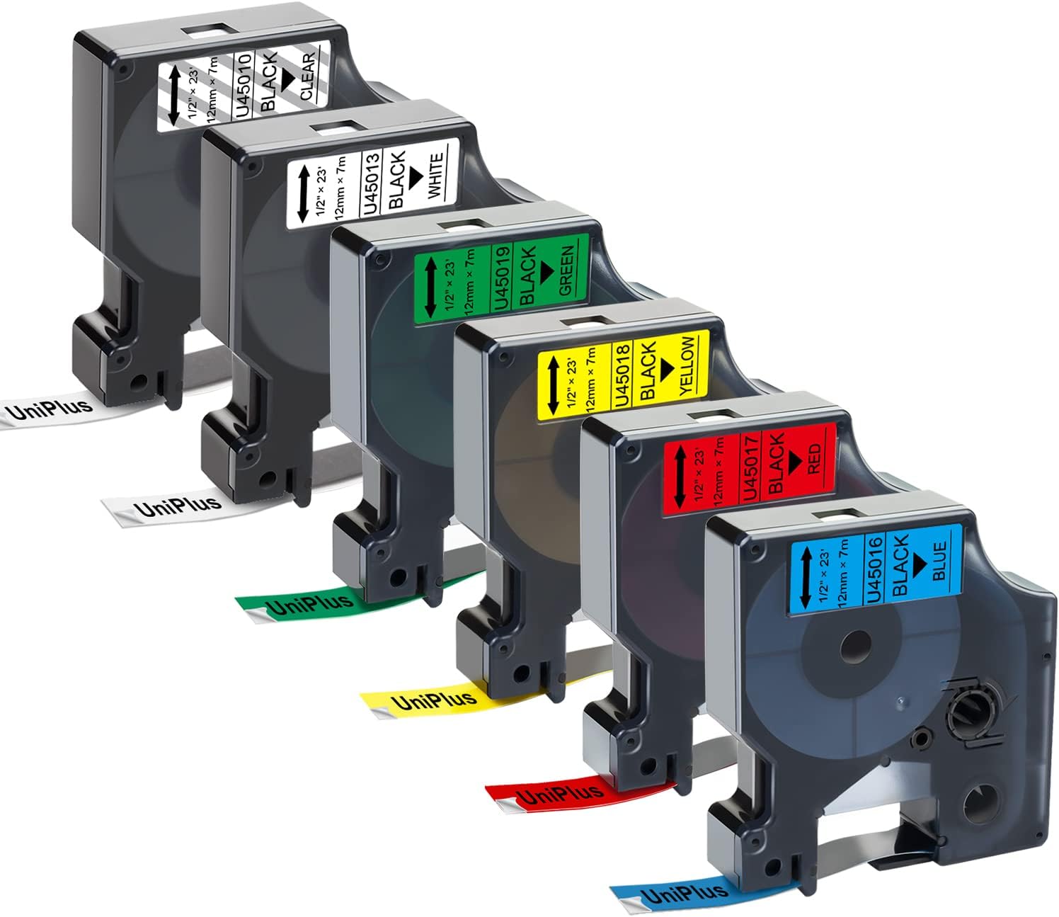 UniPlus Compatible Label Tape Replacement for D1 45013 45010 45018 ...