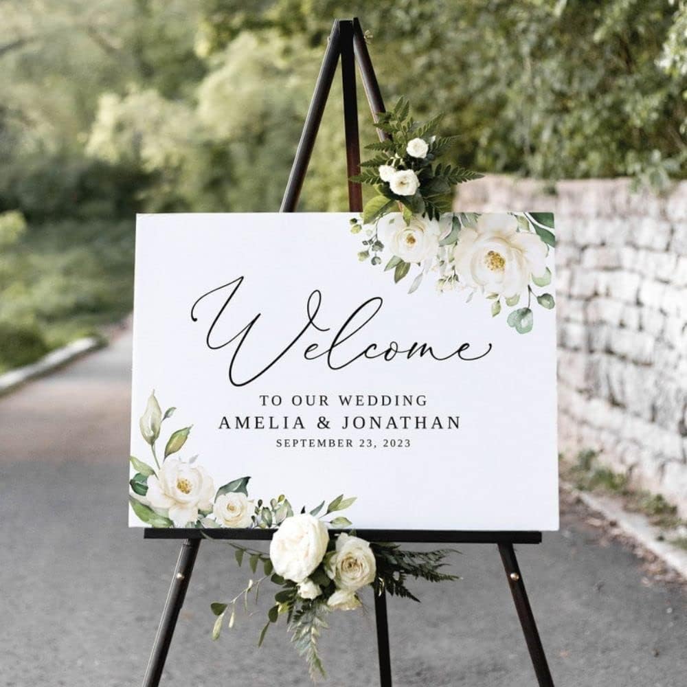 Amazon.com : Personalized Wedding Welcome Sign, Custom Wedding Sign ...