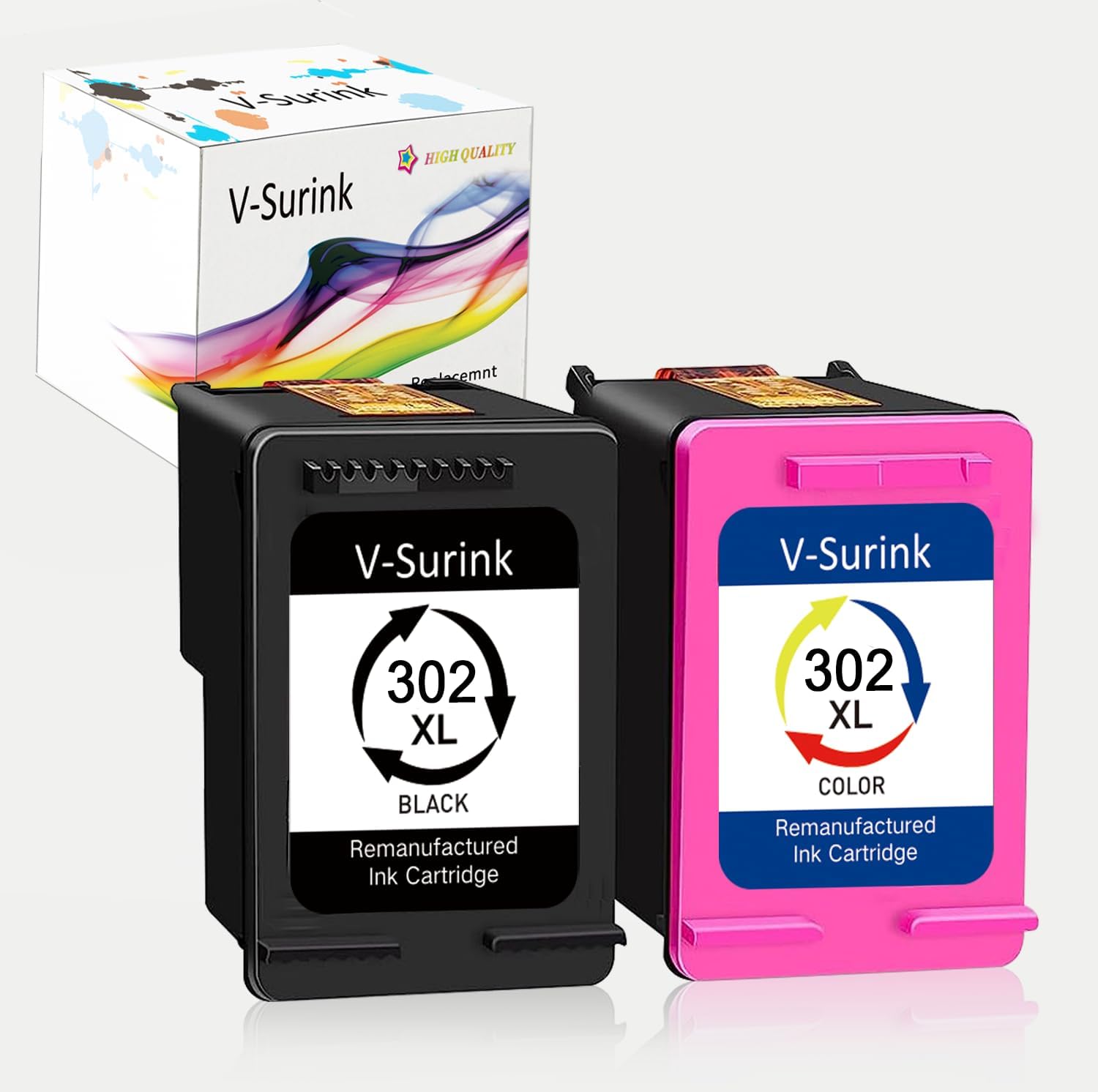 V-Surink High-Yield 302 Ink Cartridges Compatible with 302XL Envy 4520 ...