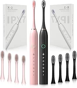 Amazon.com: SENWEN 2 Pack Rechargeable Electric Toothbrushes for Adults and Kids, Sonic ...