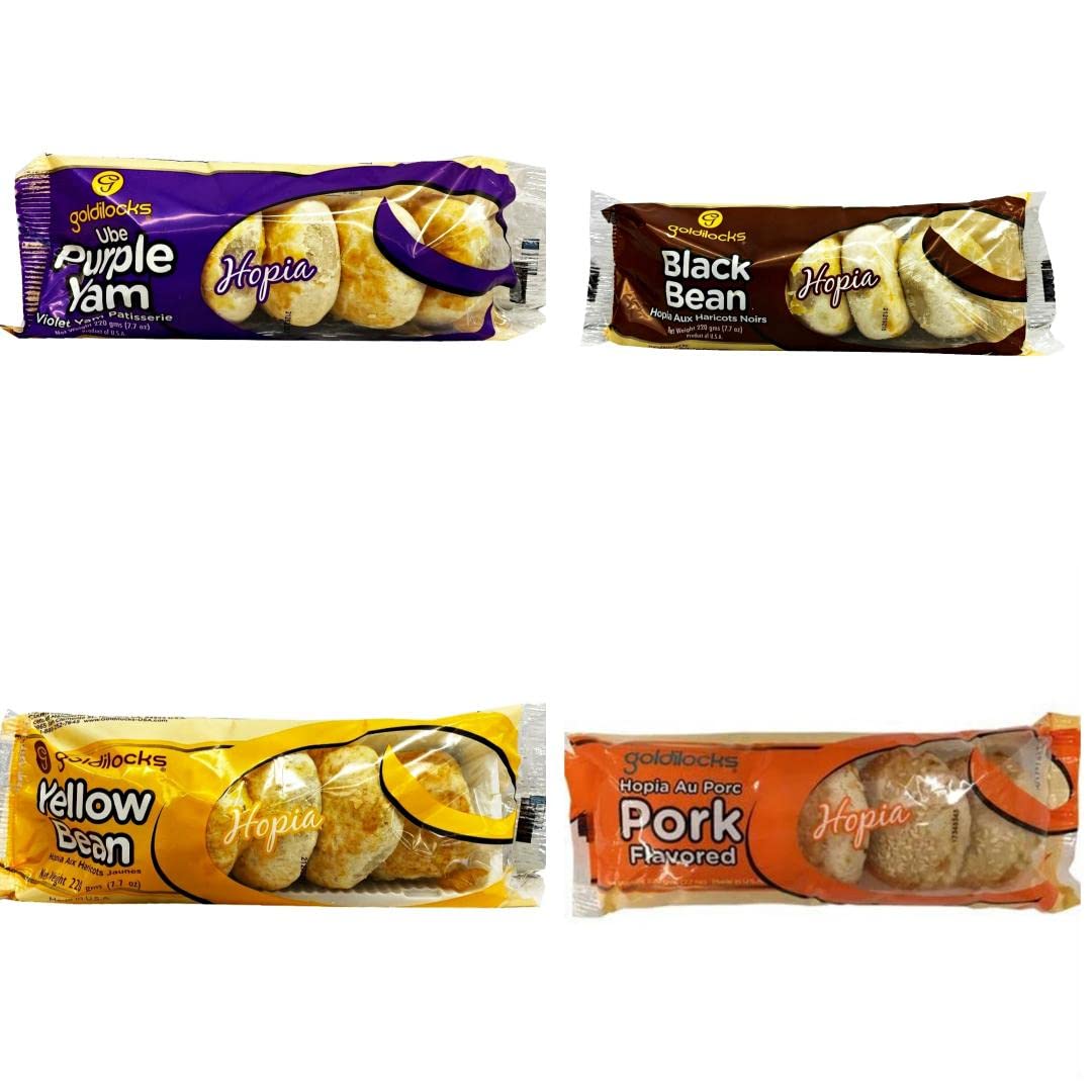 Amazon.com: Goldilocks HOPIA ( Ube , Yellow Bean , Black Bean and Pork ...