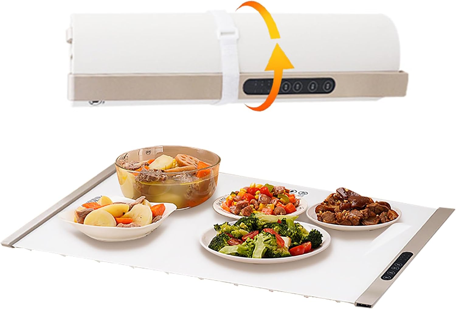 Food Warming Tray with 4 Large Placemats Electric Food Warming Mat Food ...