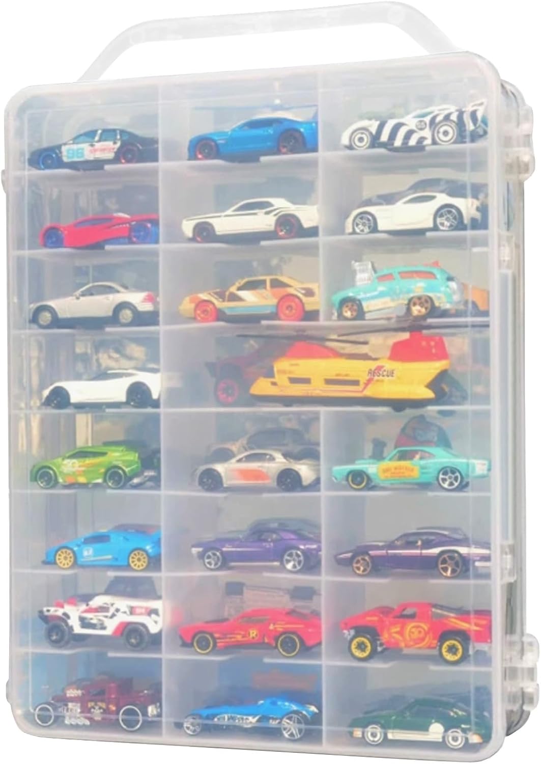 Amazon.com: ZZFENGKR Hot Wheels Storage for 48 Toy Cars, Double Sided ...