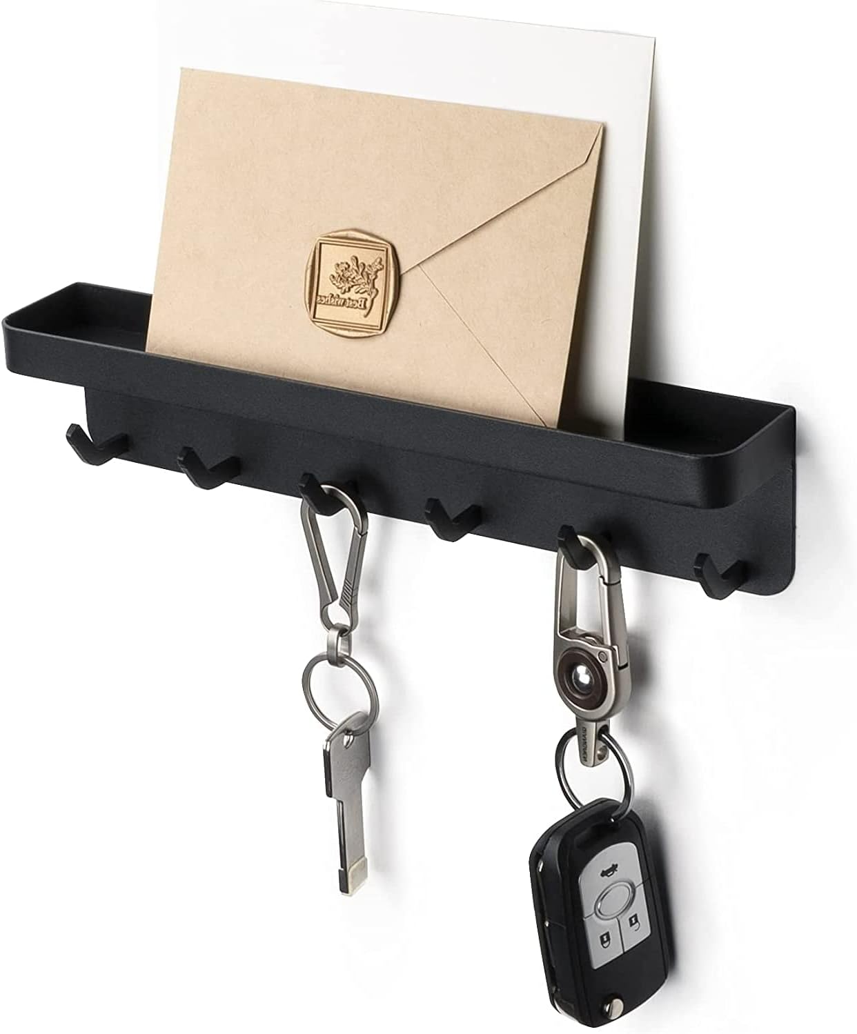 NP Wall Mounted Key Rack with Small Shelf, Nail-Free Storage Rack for ...