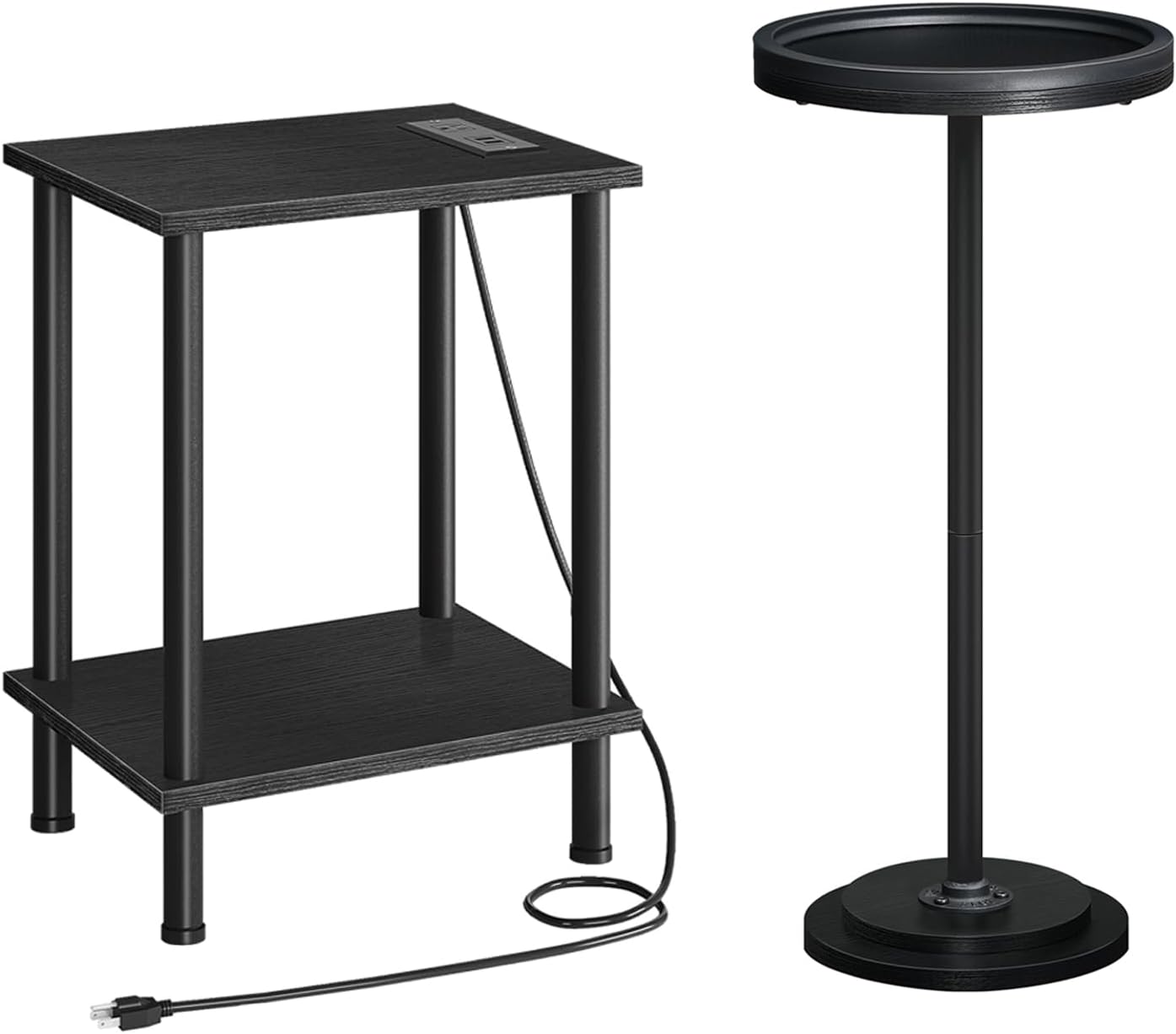 Amazon.com: HOOBRO Side Table with Charging Station and Drink Table ...