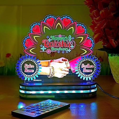 Buy lampees Personalized 3D LED lamp Rakhi Brother Sister Name - Multi ...