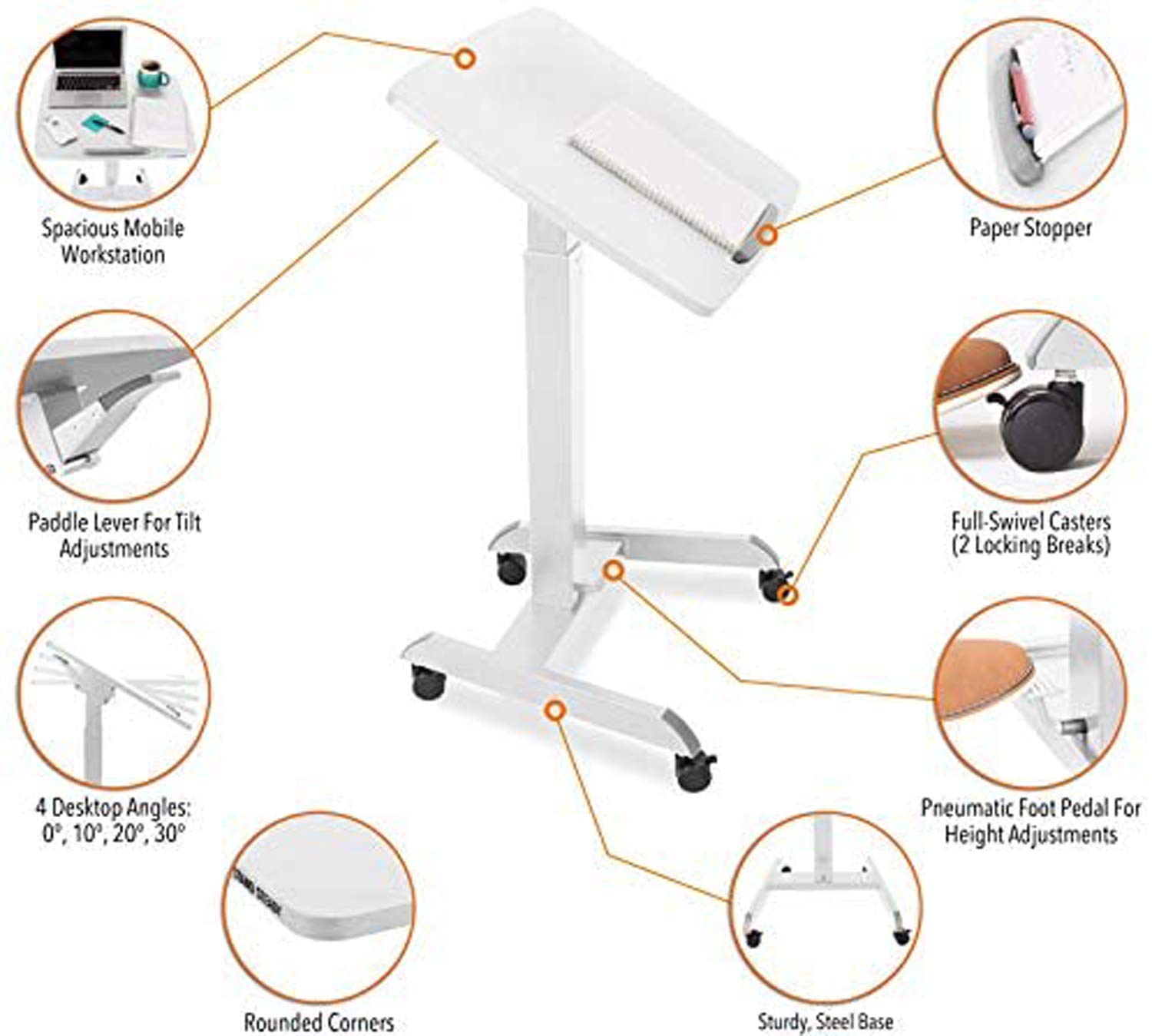 HiEYES Stand Steady Multifunctional Tilting Mobile Podium | Portable ...