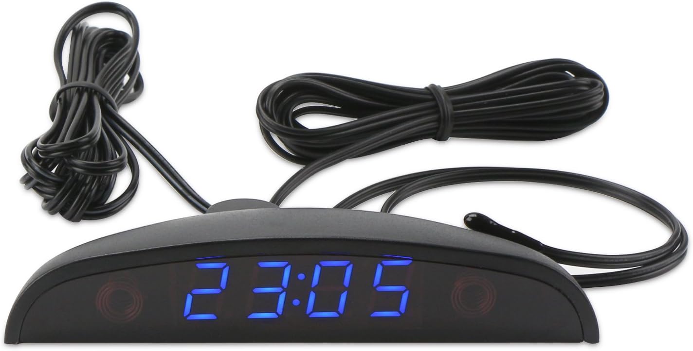 Amazon.com: DROK LED Car Clock 24-Hour Thermometer -40~120℃ Car Inside ...