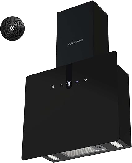 FIREGAS 60cm Angled Cooker Hood,Tempered Glass & Stainless Steel ...