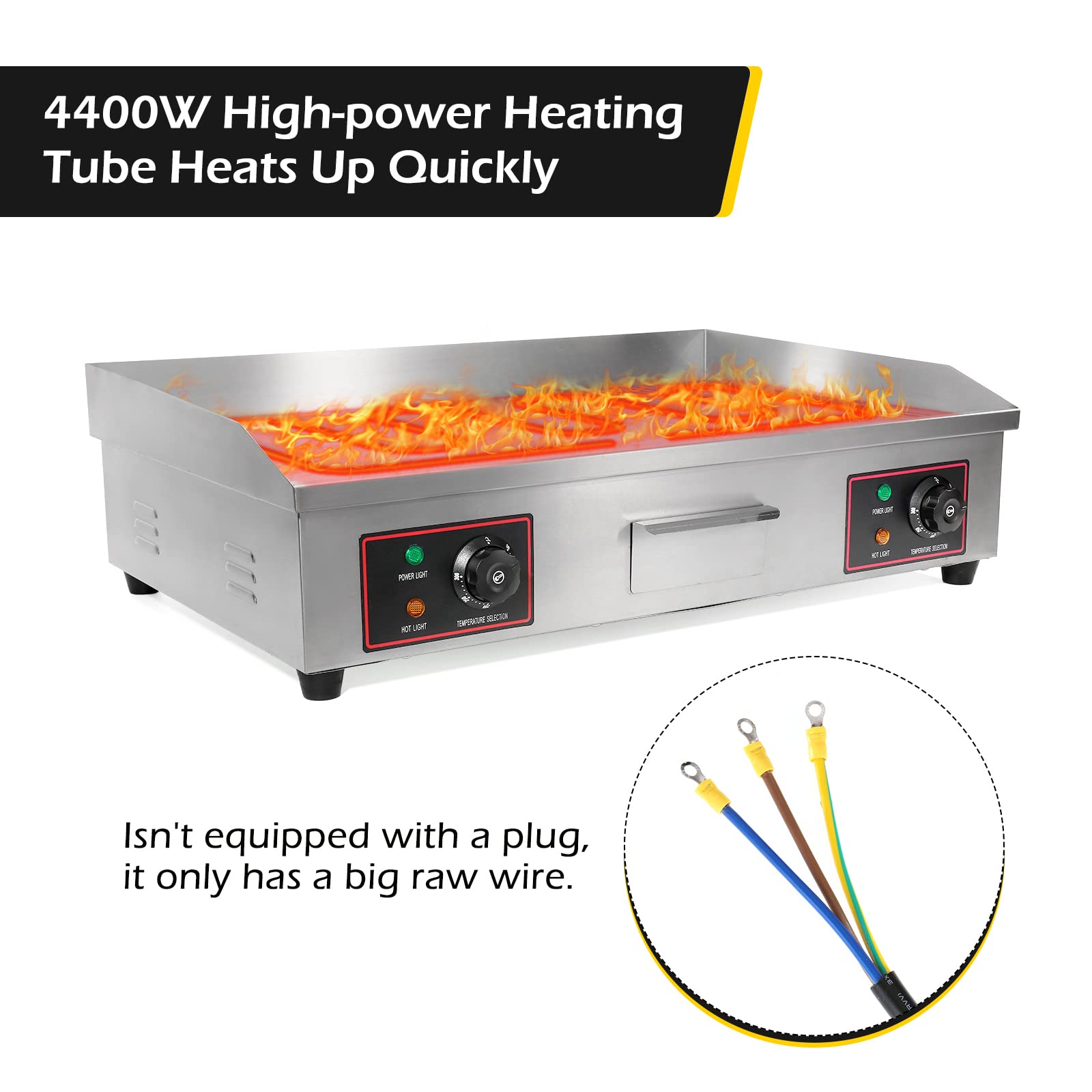 Dyna-Living Commercial Electric Griddle 29'' Flat Top Grill Countertop ...