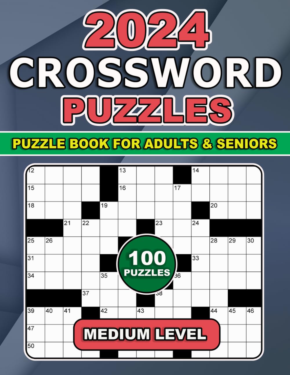 Medium Crossword Puzzle Books For Adults: Large Print 100 Puzzles: Easy ...