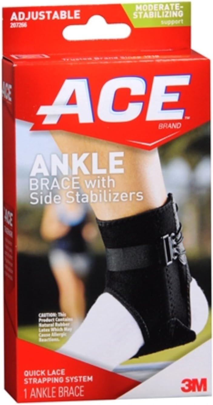 Amazon.com: ACE Ankle Brace With Side Stabilizers One Size 1 Each (Pack ...