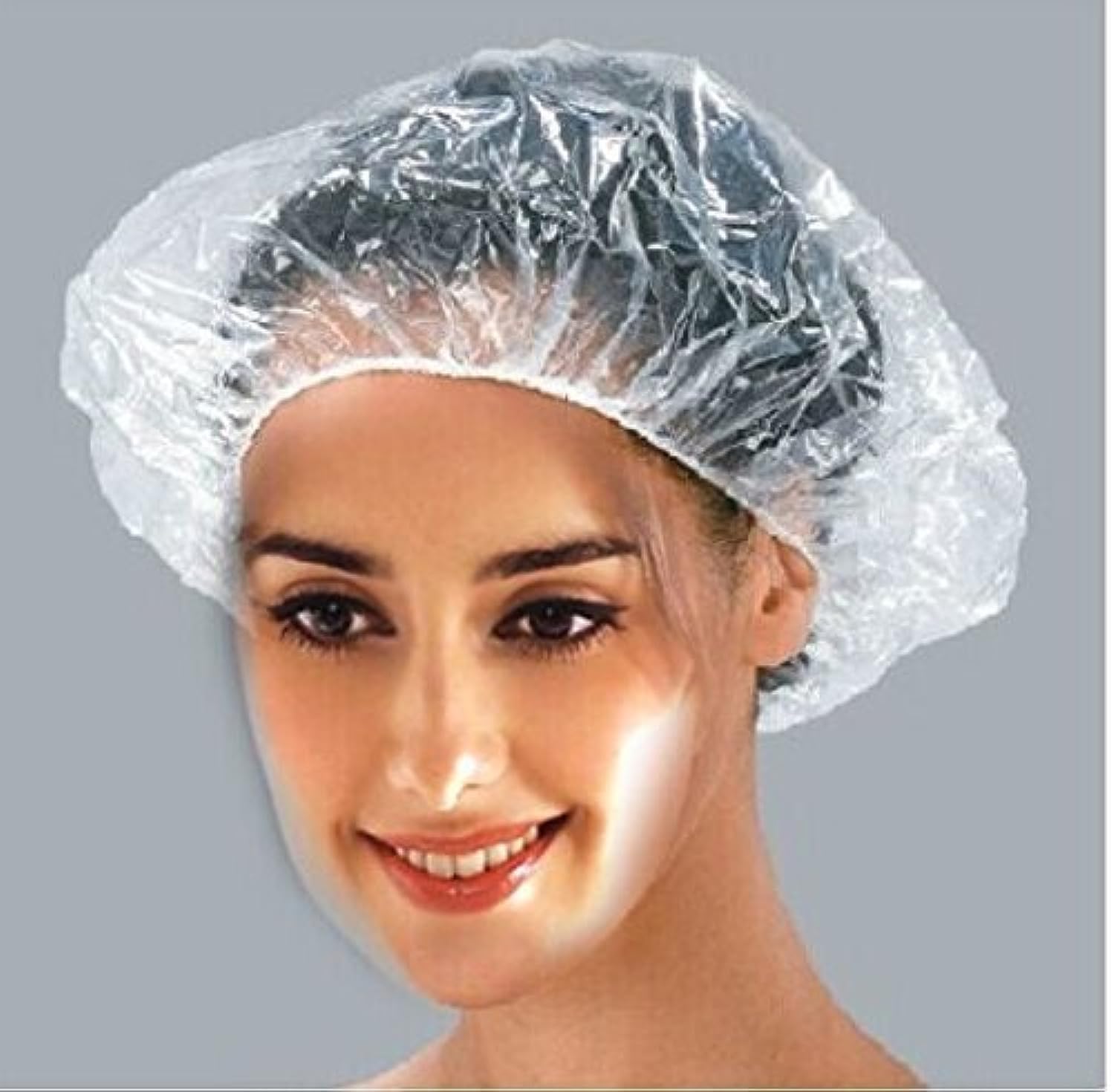 Amazon.com : Disposable Shower Cap,100 Pcs Plastic Shower Caps Large ...