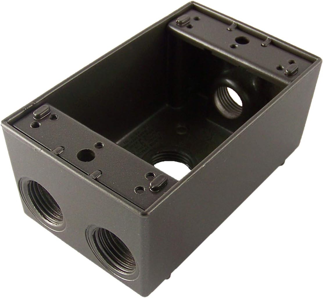 1-Gang Weatherproof Extension Adapter, Two 1/2 in. Threaded Outlets ...