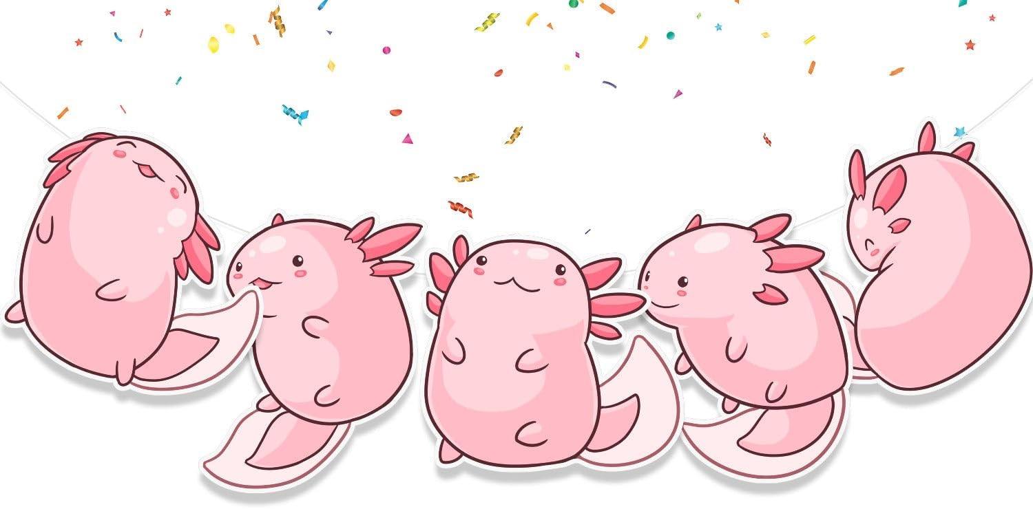 Amazon.com: Axolotl Birthday Banner Cute Axolotls Party Supplies ...