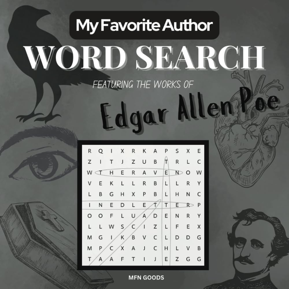 My Favorite Author Word Search featuring the works of Edgar Allen Poe ...