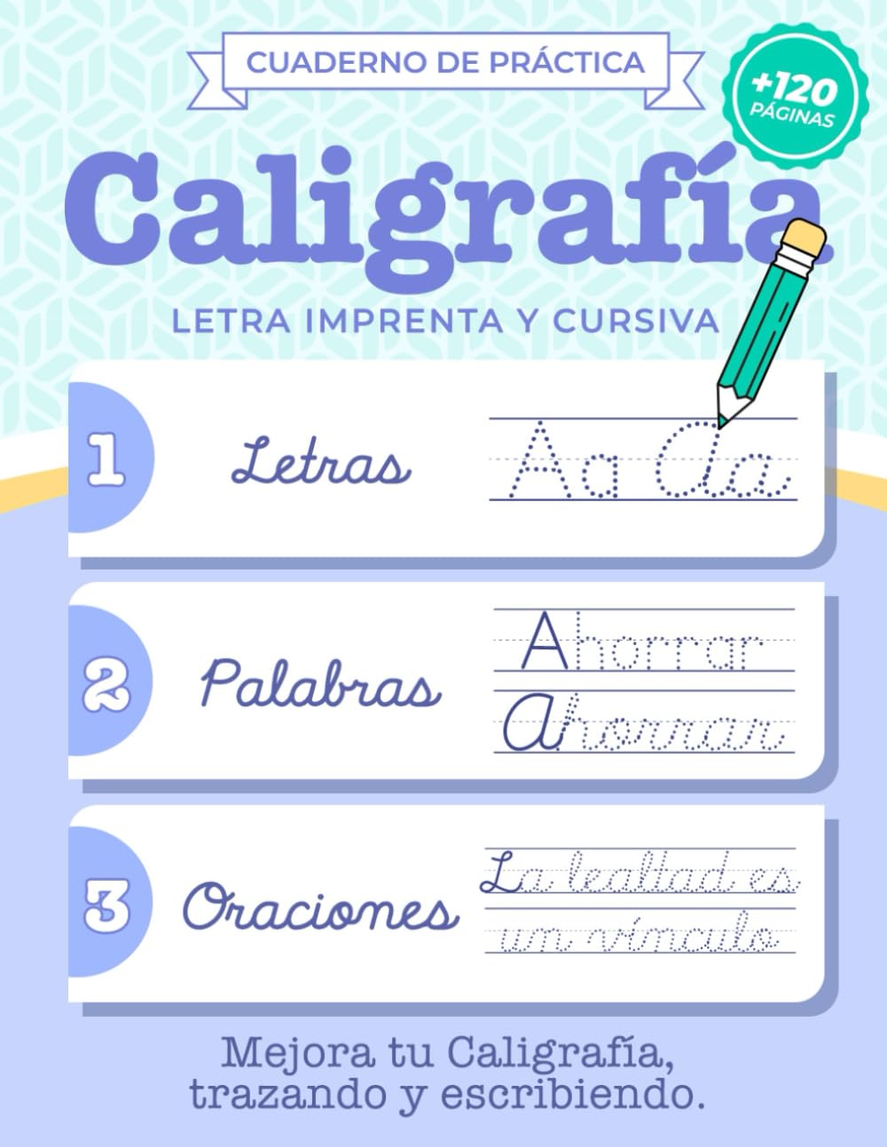 Cuaderno de Caligrafía en letra imprenta y cursiva - para adultos y ...
