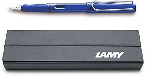 Lamy Safari Pluma estilográfica, barril azul brillante, punta mediana ...