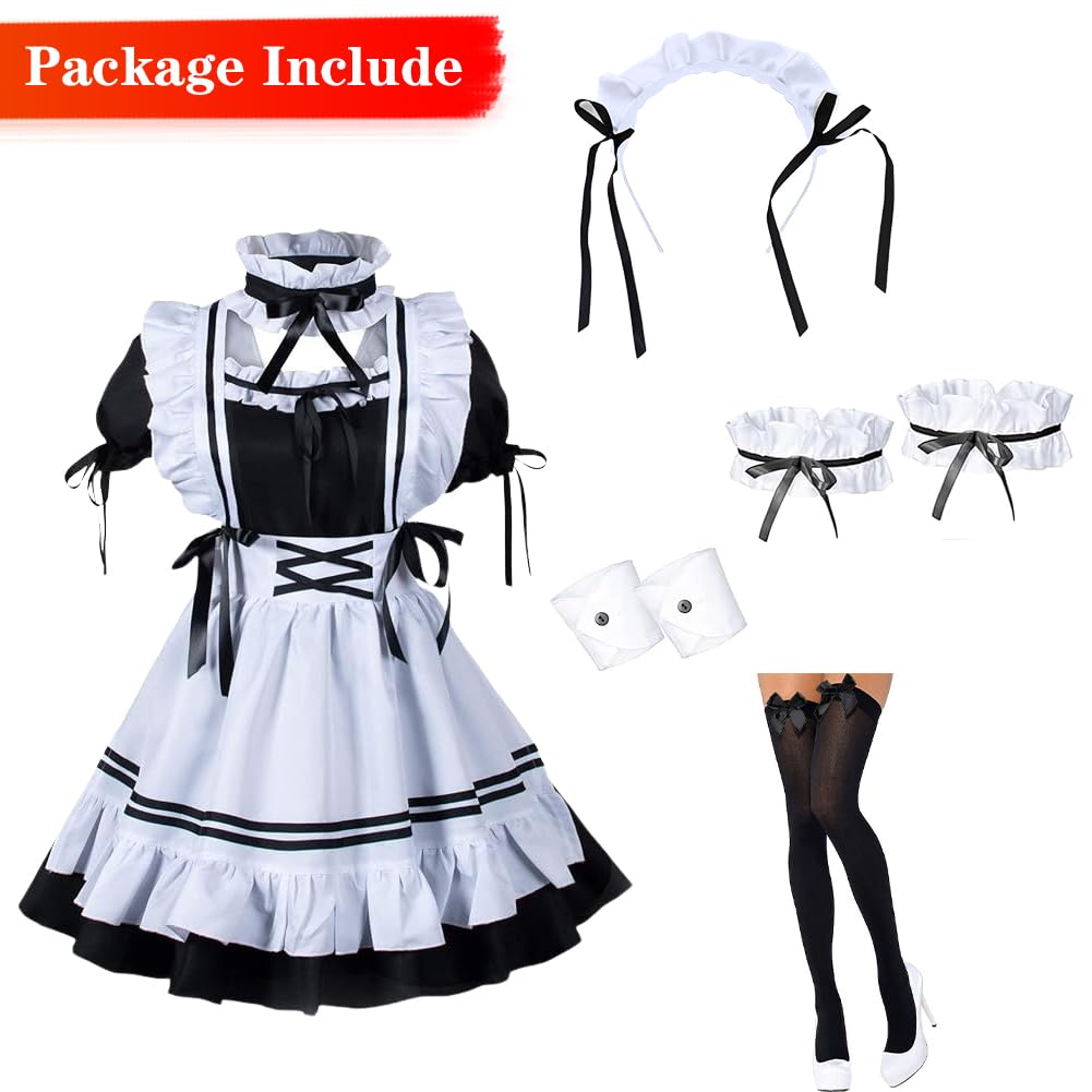 Gohytal Anime French Maid Outfit, Maid Lolita Fancy Queen Princess ...