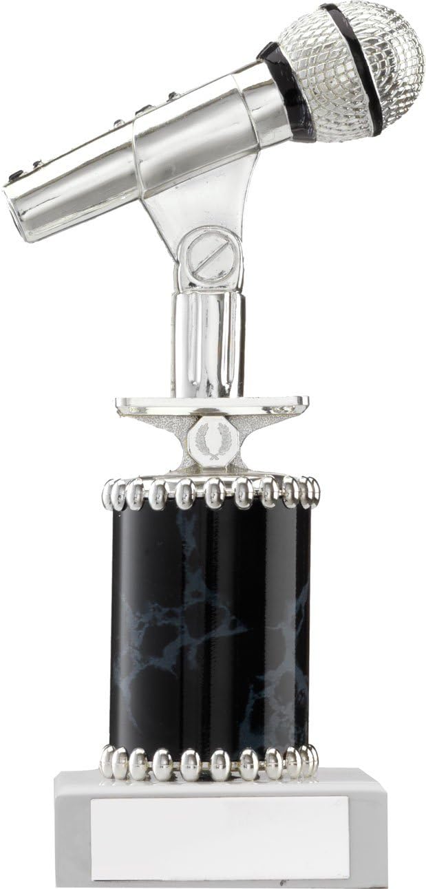 180mm Silver Microphone Trophy,Award,Karaoke,Music,Singing,FREE ...