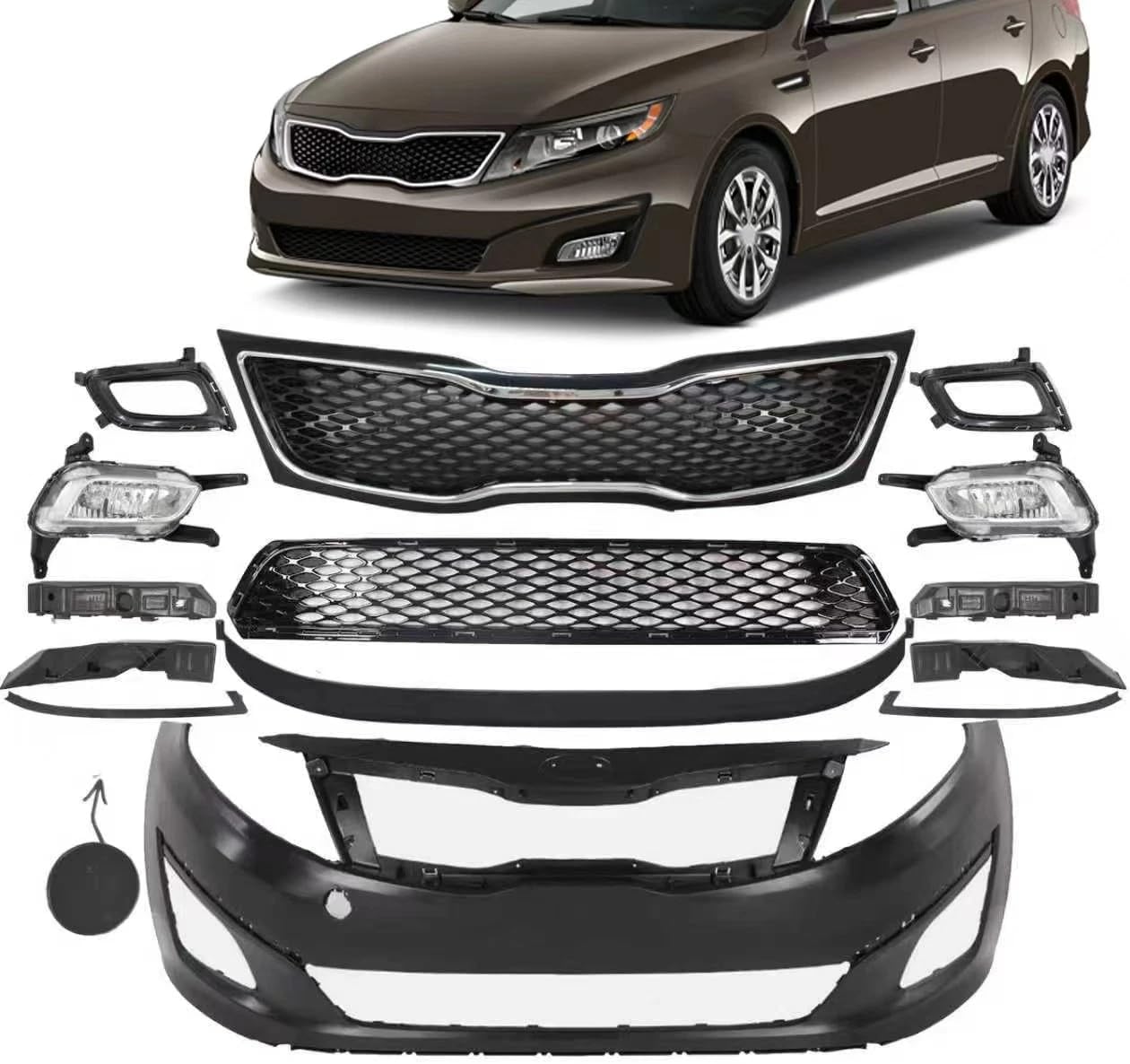 Amazon.com: JZPARTFIT Front Bumper Cover & Grille & Fog Light Assembly ...