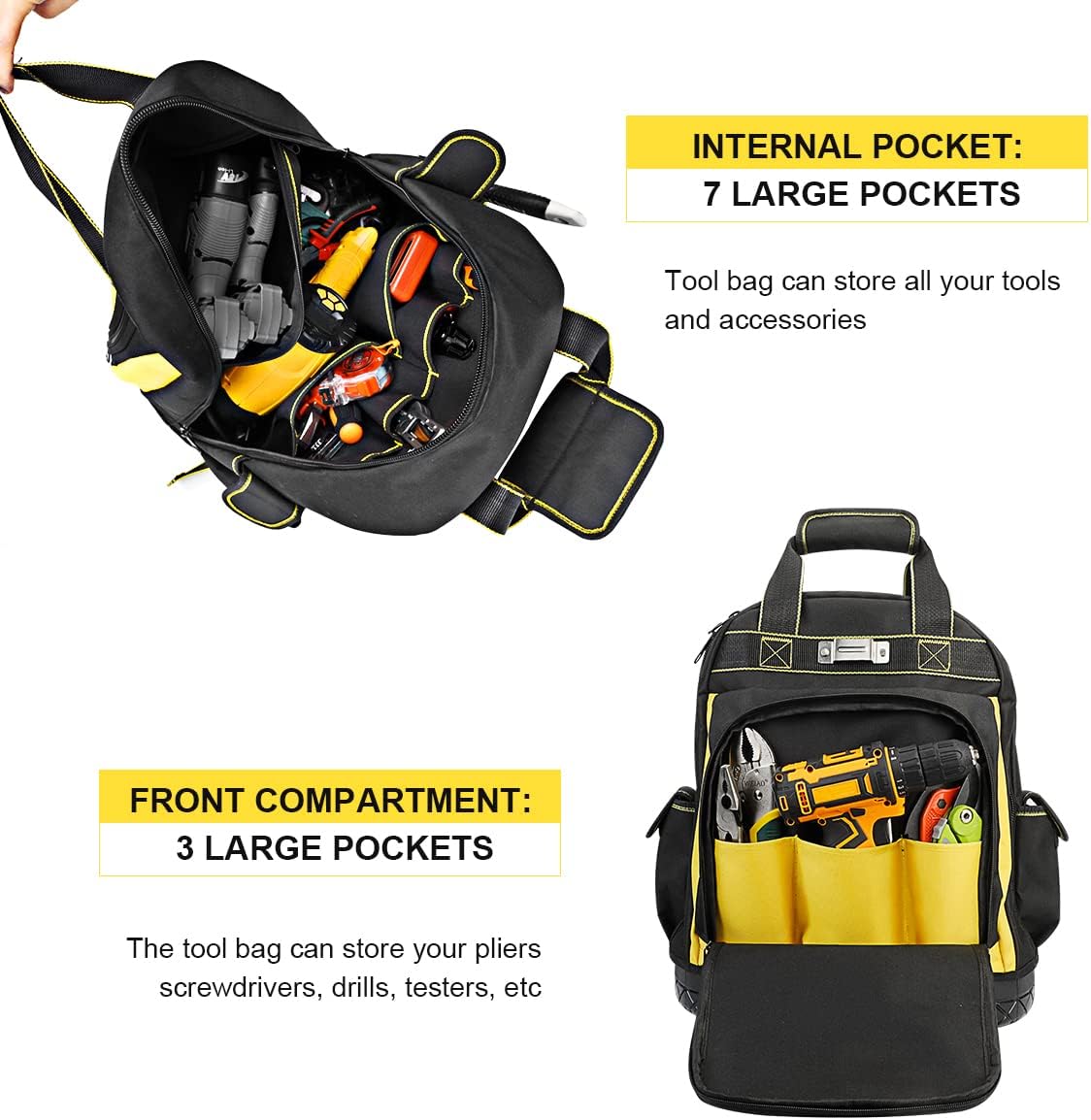 Buy AIRAJ 16 Inch Waterproof Tool Backpack for Men,Heavy Duty ...