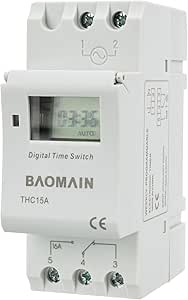 Baomain THC15A Programmable Timer AC 220V - 240V 16Amp, Digital LCD Power Time Switch Relay ...