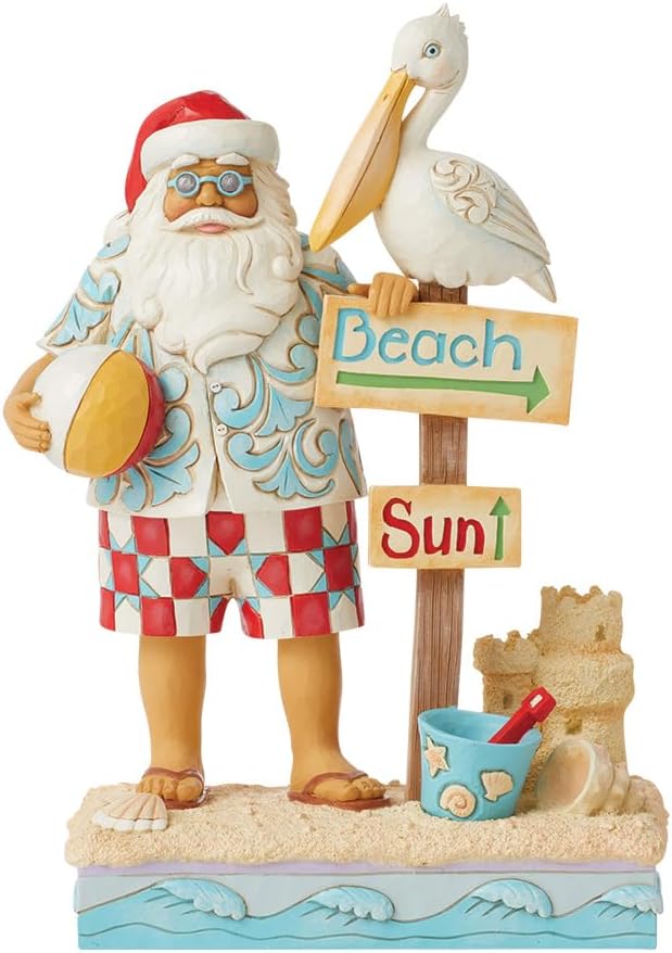 Amazon.com: Enesco Jim Shore Heartwood Creek Coastal Santa with Beach ...
