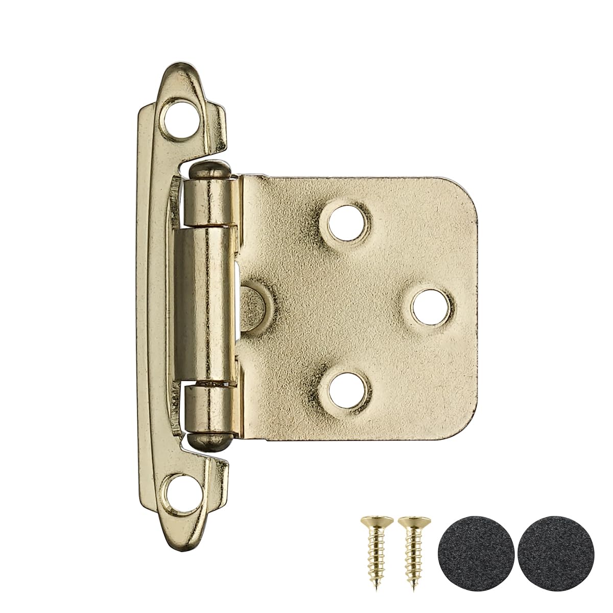 Snapklik.com : JQK 1/2 Inch Overlay Cabinet Door Hinges Gold, 4 Pack 2 ...