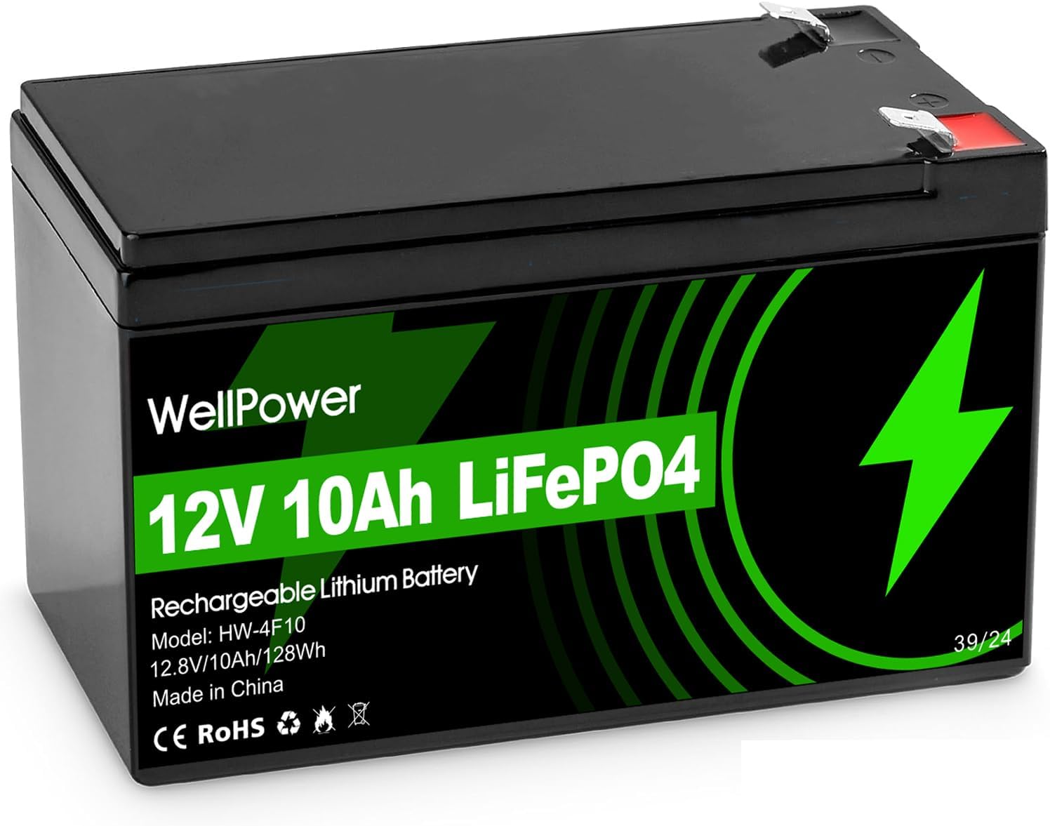 Amazon.com: 12V 10Ah Lithium LiFePO4 Battery, 4000 Deep Cycles ...