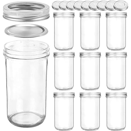 Amazon.com: Wide Mouth Mason Jars 22 oz, VERONES 22 OZ Mason Jars ...