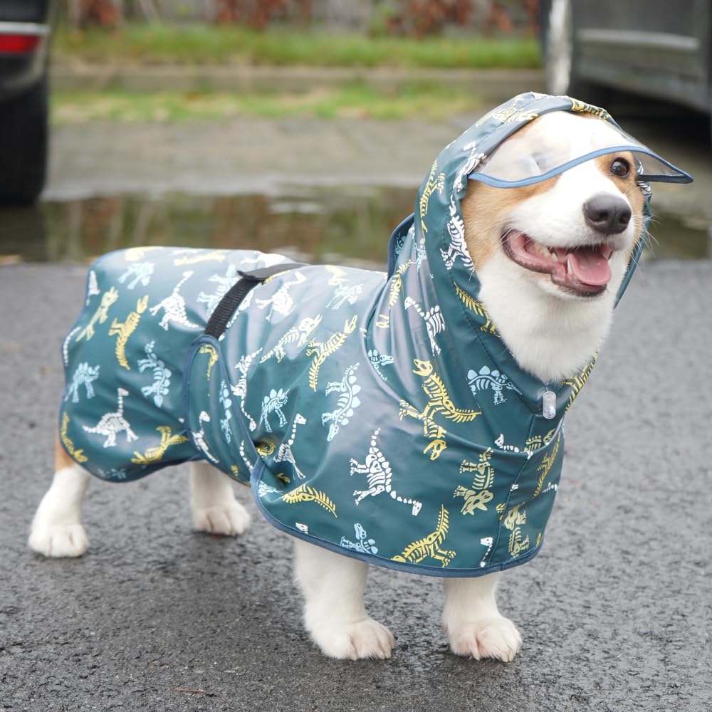 Amazon.com : Petmolico Dog Raincoat with Hoodie Adjustable Dog Rain ...
