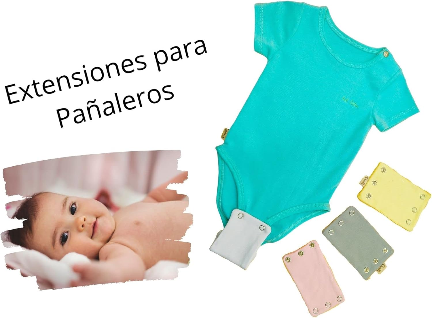 Neek’ Cotton® Set 5 Extensiones Para Pañalero ó Body Extender Para bebe ...