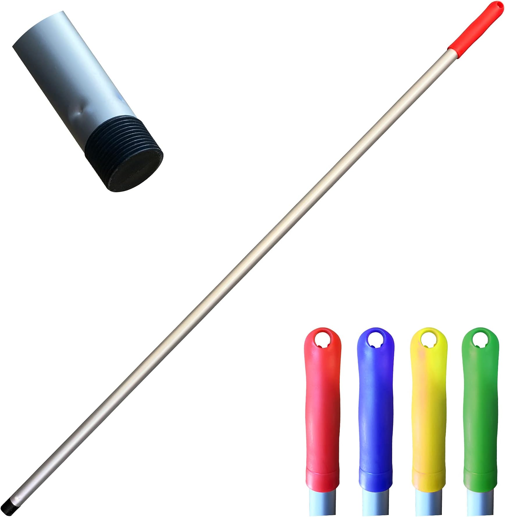 Colour Coded Mop and Broom Handle Replacement – 120cm Long Aluminium ...