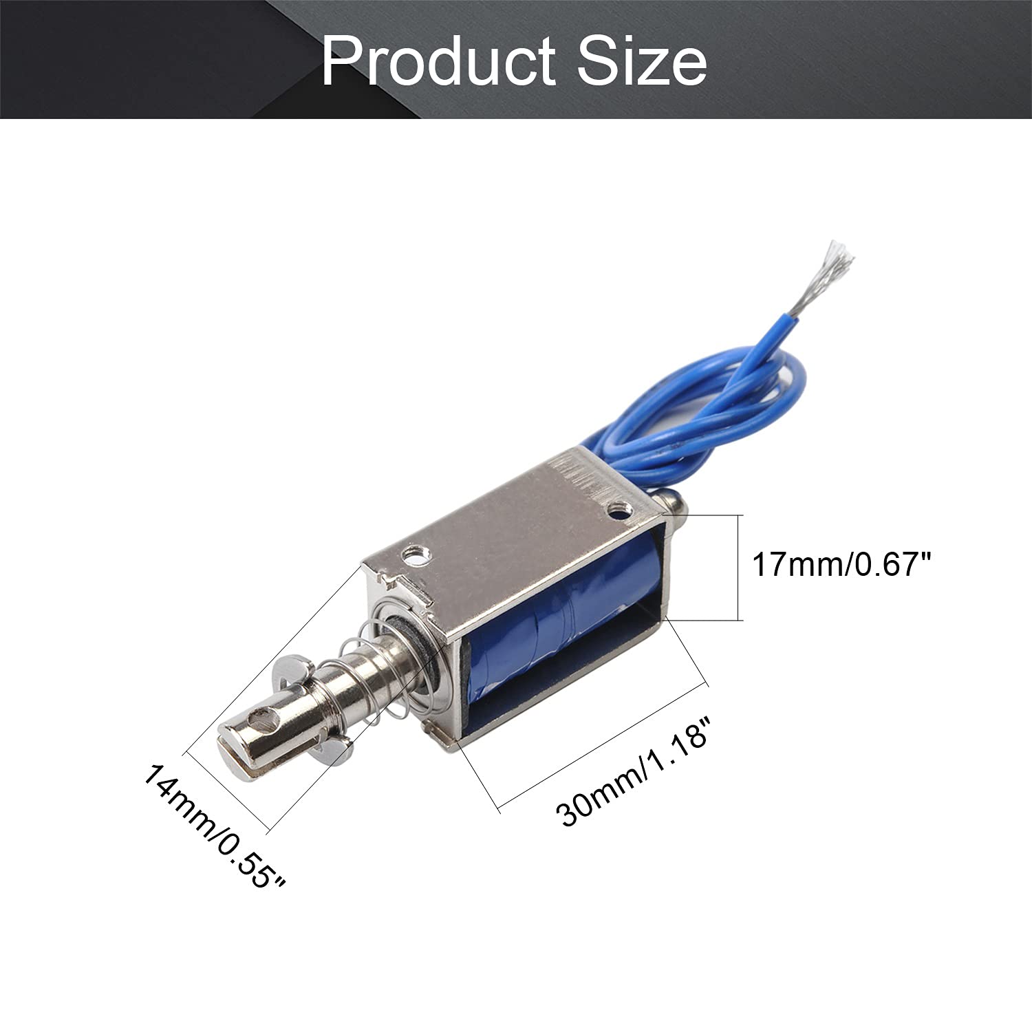 Buy Fielect DC 24V 5N Pull Type Solenoid Electromagnet 0.3A 10mm Open ...