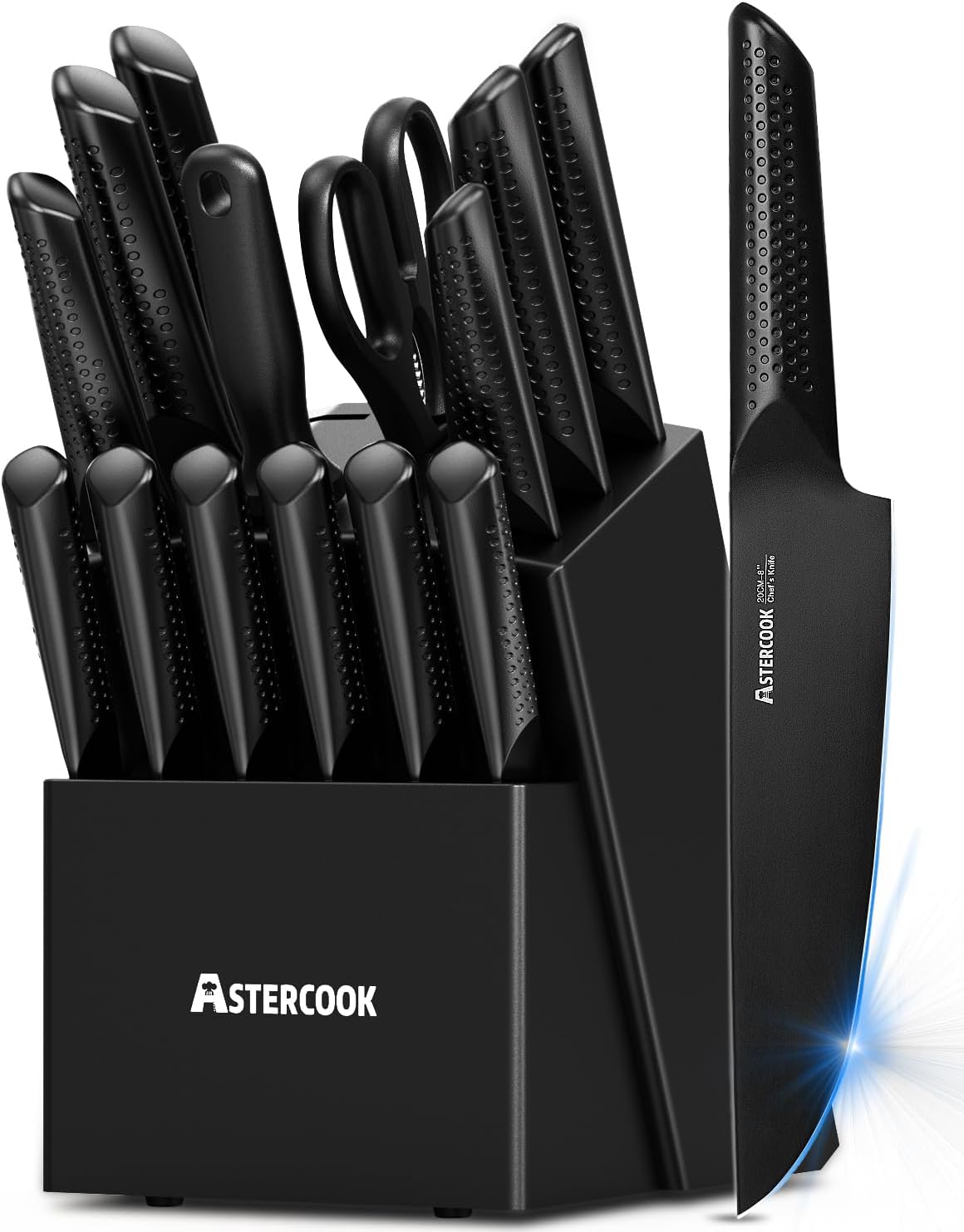 Amazon.com: Knife Set, Astercook 21 Pieces Knife Sets for Kitchen with ...