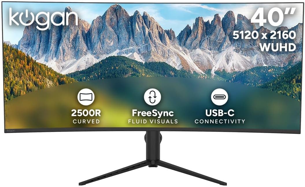 Kogan Infinity 40" Curved Ultrawide WUHD 5K2K Freesync USB-C Monitor ...
