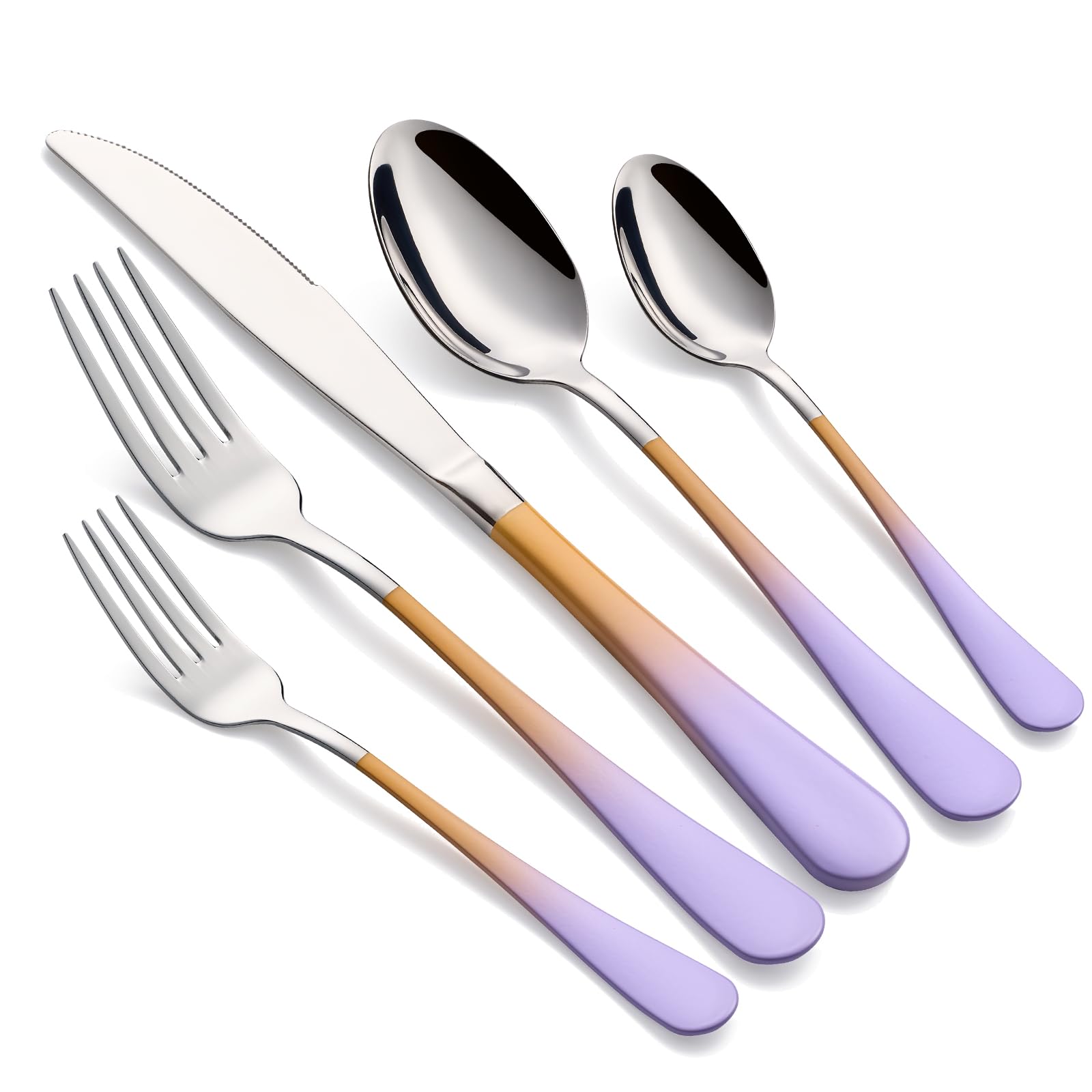Amazon.com | Onlycooker Colorful Silverware Set 20 Piece 18/0 Stainless ...