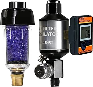 Amazon.com: Air Compressor Filter Regulator and Desiccant Filter Bundle ...